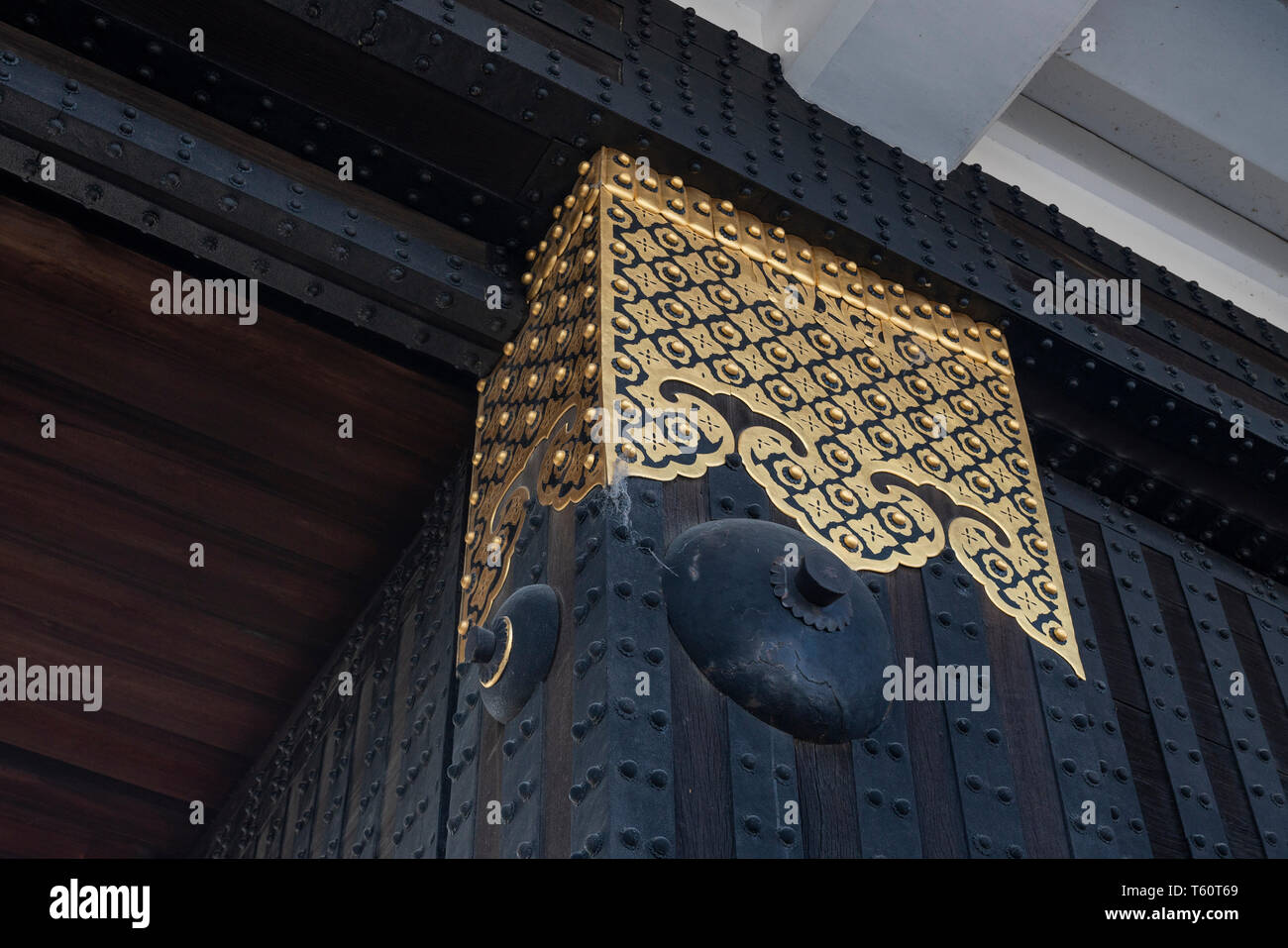 Nijō Castle, Nakagyo-ku, Kyoto, Japan. Detail of Entrance gate Stock ...