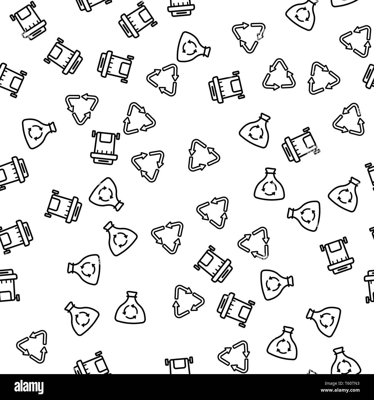 Waste Process Recycling Seamless Pattern Vector Stock Vector Image ...