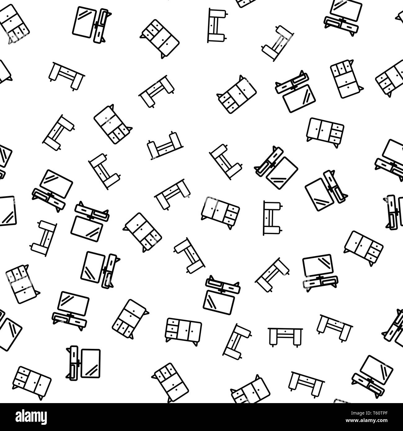 Furniture poster vector illustration Black and White Stock Photos ...