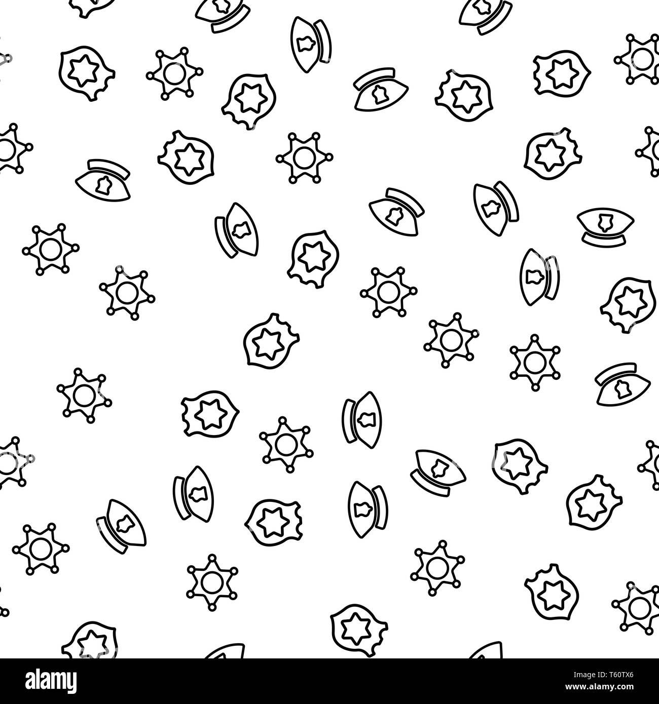 Vector seamless pattern accessories Black and White Stock Photos ...