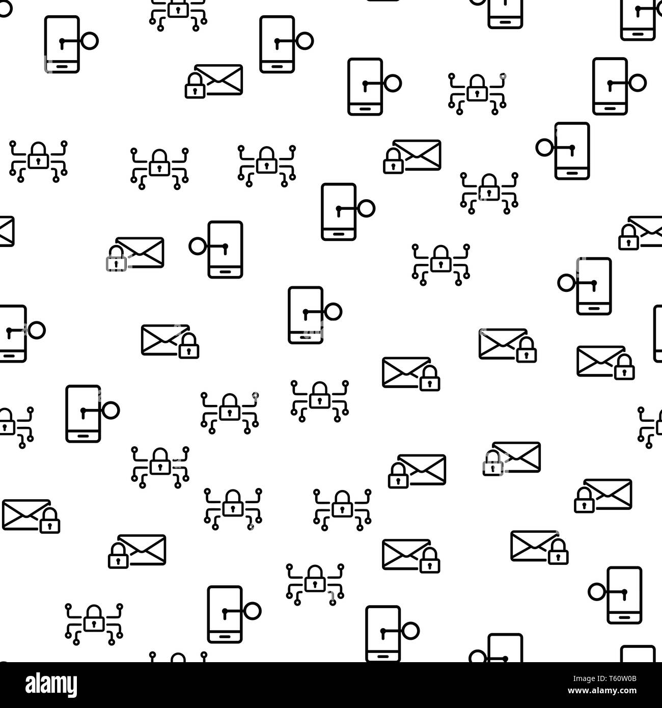 Security Mobile System Seamless Pattern Vector Stock Vector Image & Art - Alamy