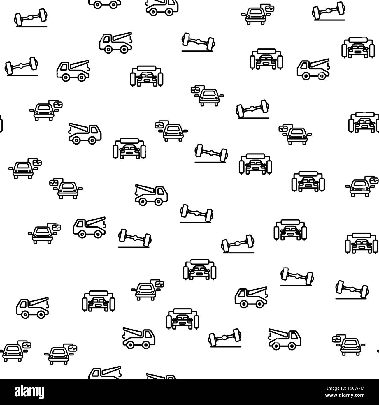 Car Washing And Service Seamless Pattern Vector Stock Vector Image ...