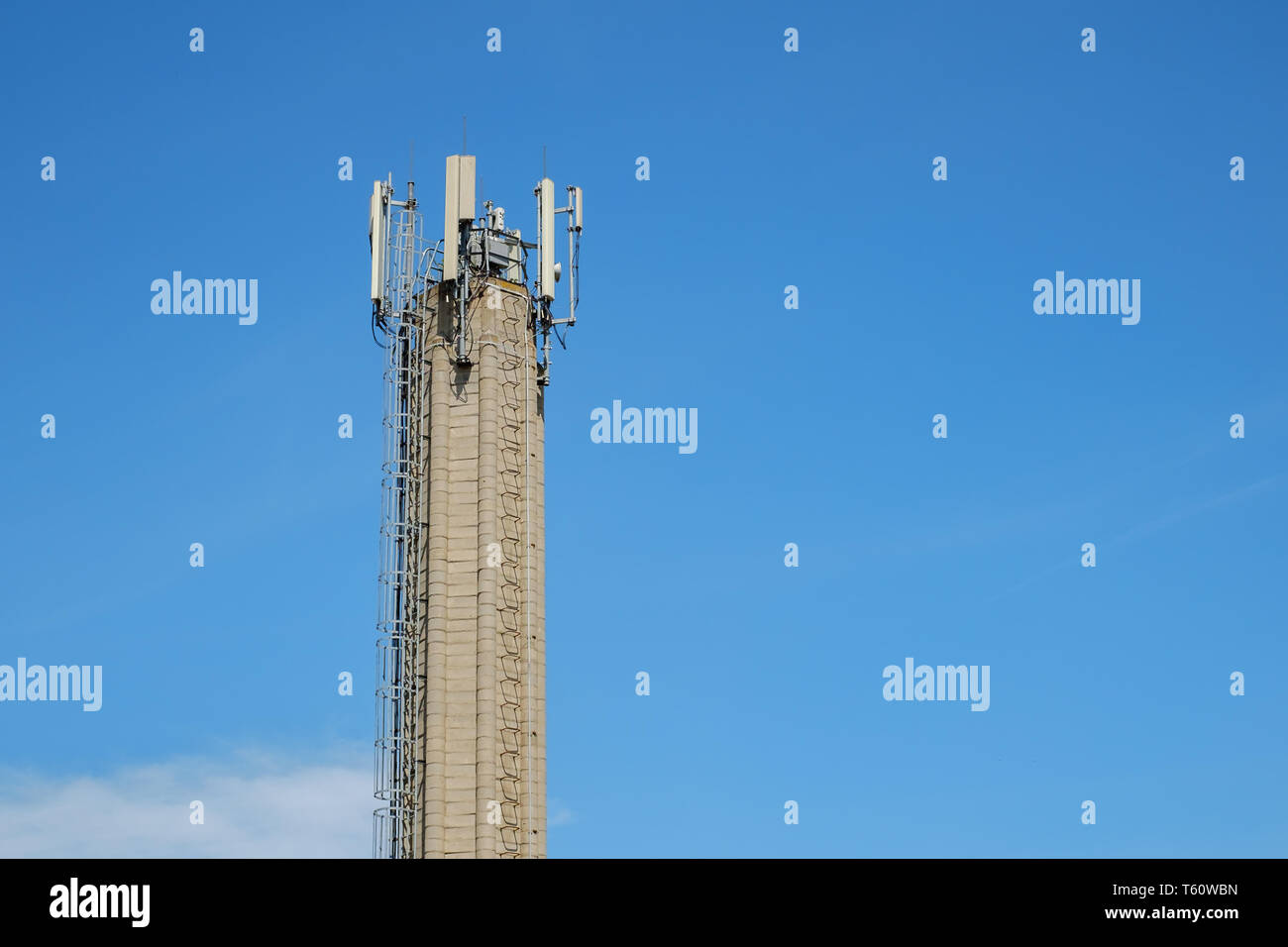 telecommunication concrete tower with antennas Stock Photo - Alamy