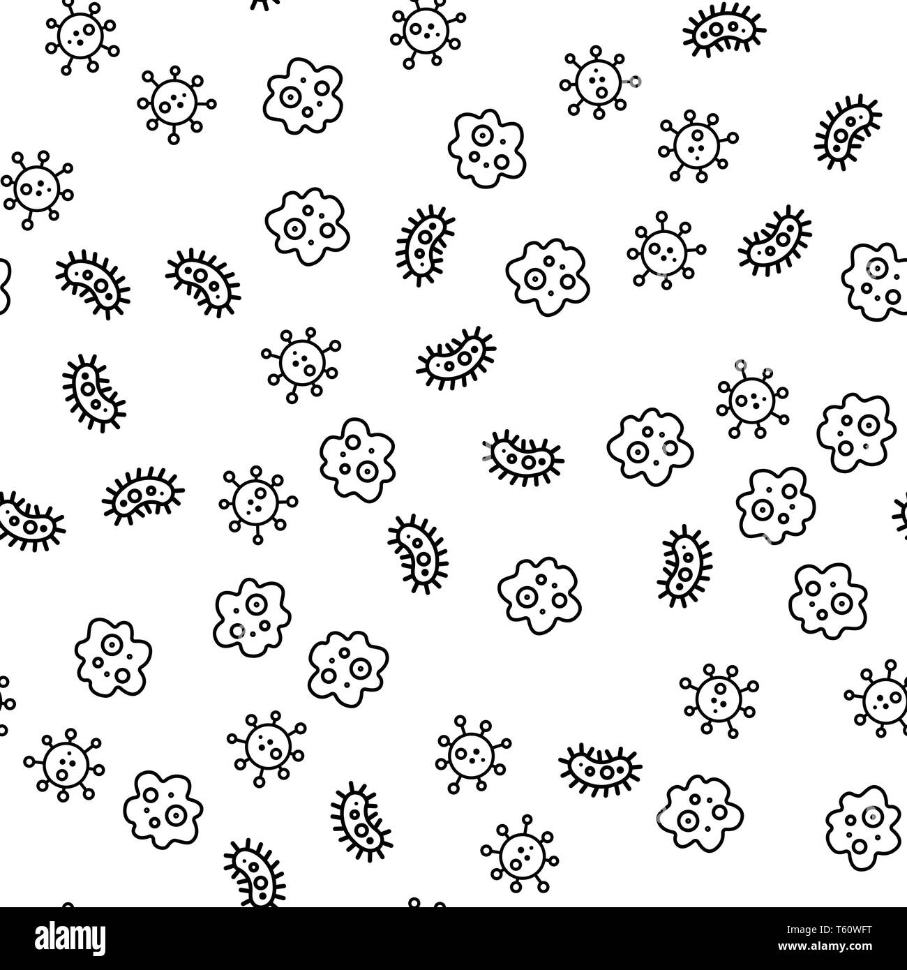 Danger Bacteria Biology Organisms Seamless Pattern Stock Vector Image ...