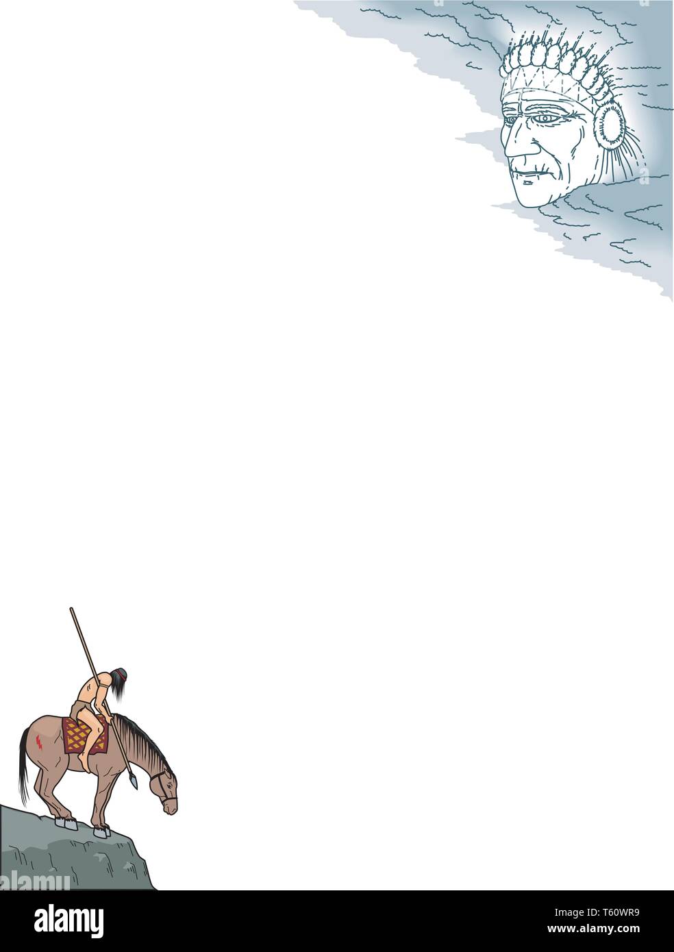 Indian Chief Border Vector Illustration Stock Vector Image & Art - Alamy