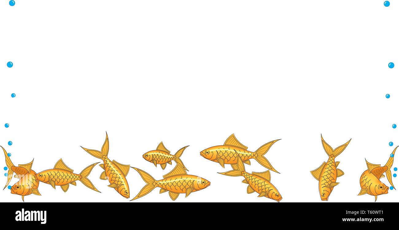 Oriental Goldfish Border Vector Illustration Stock Vector Image & Art ...