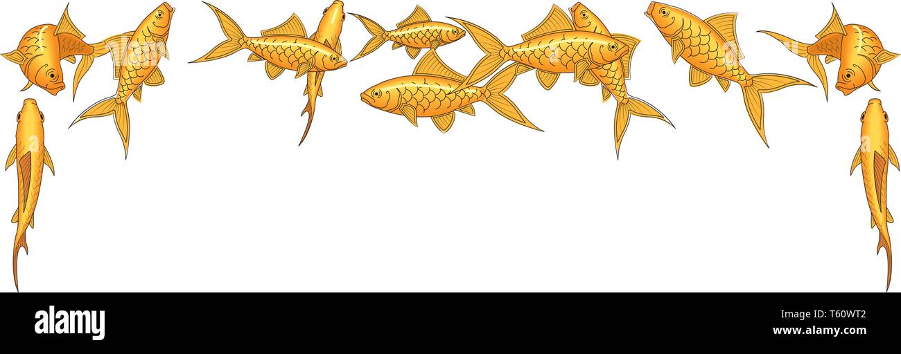 Oriental Goldfish Border Vector Illustration Stock Vector Image & Art ...