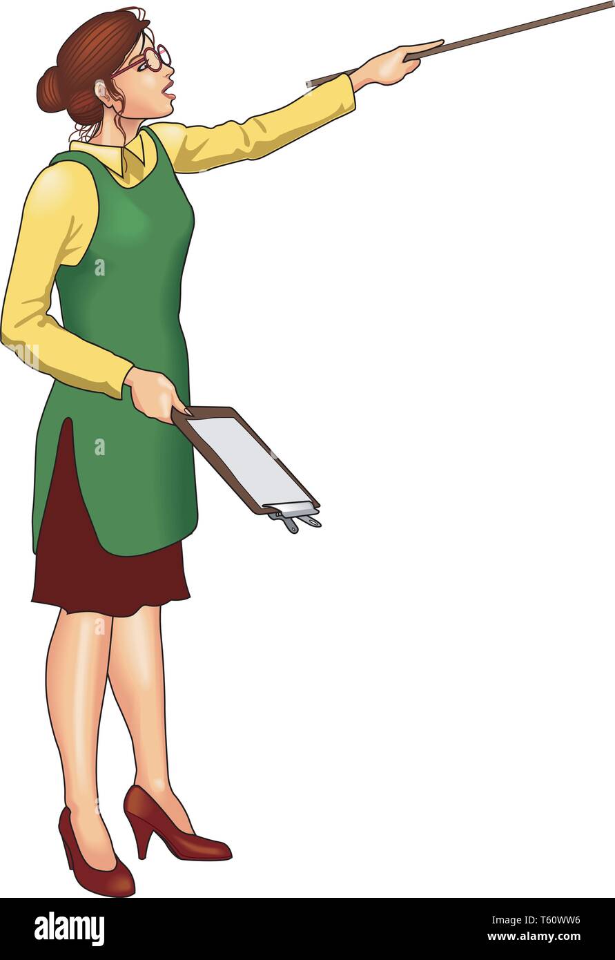 Teacher Pointing Vector Illustration Stock Vector Image & Art - Alamy