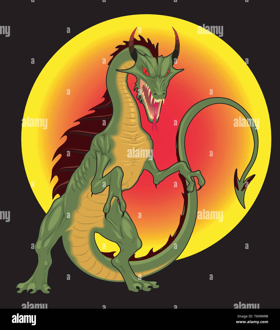 Dragon Vector Illustration Stock Vector Image & Art - Alamy