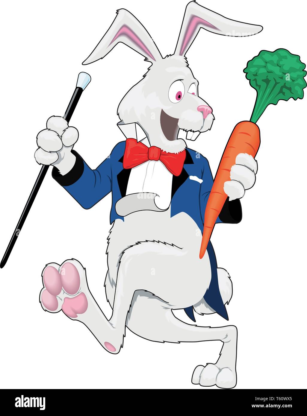 Happy Rabbit Vector Cartoon Stock Vector Image & Art - Alamy