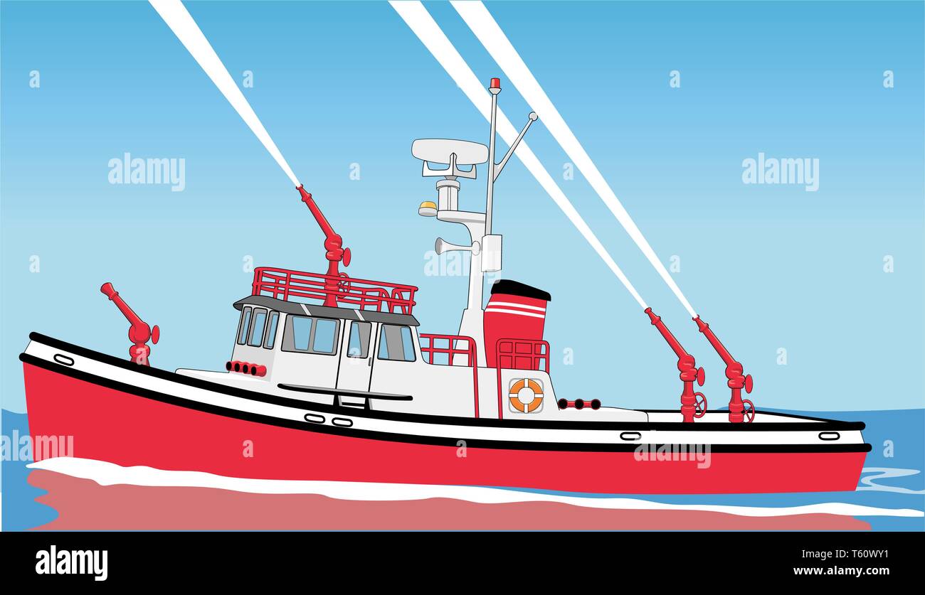 Fire fighting boat hi-res stock photography and images - Alamy