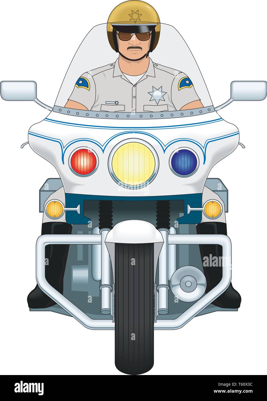 Motorcycle Cop Vector Illustration Stock Vector Image & Art - Alamy