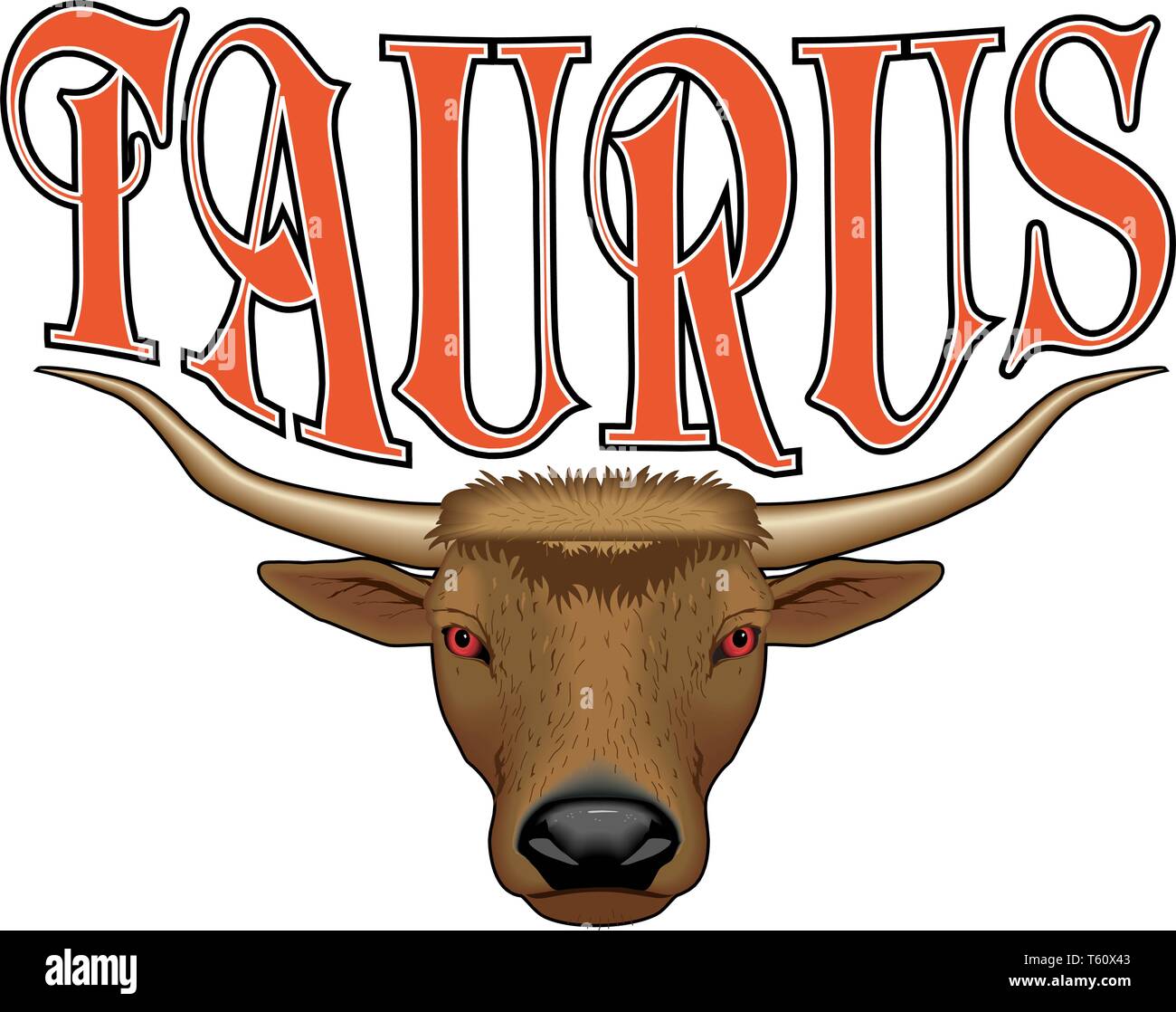 Taurus Zodiac Sign Vector Illustration Stock Vector Image & Art - Alamy