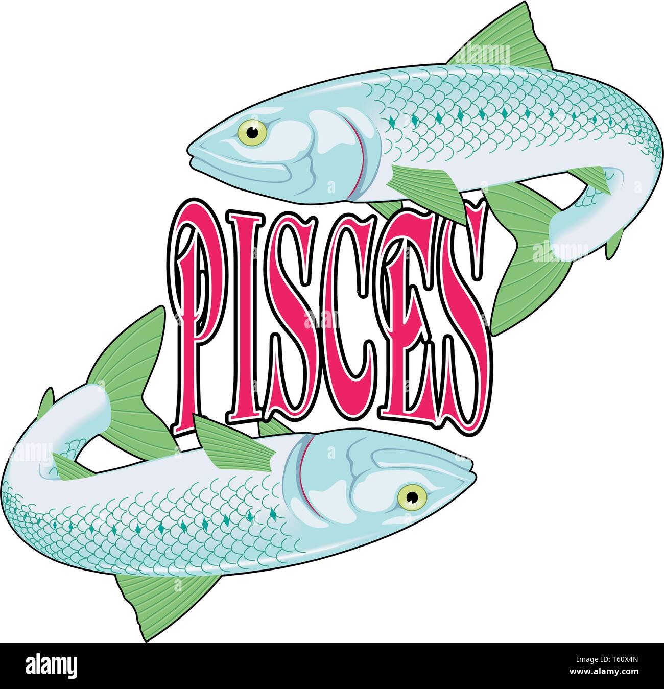 Pisces Zodiac Sign Vector Illustration Stock Vector Image & Art - Alamy