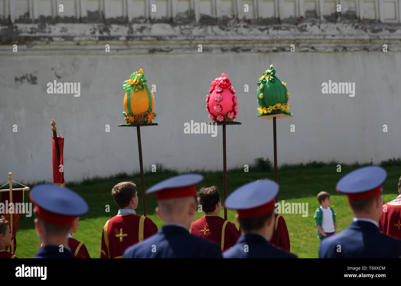 Orthodox Easter religious procession in Astrakhan, Russia Stock Photo ...