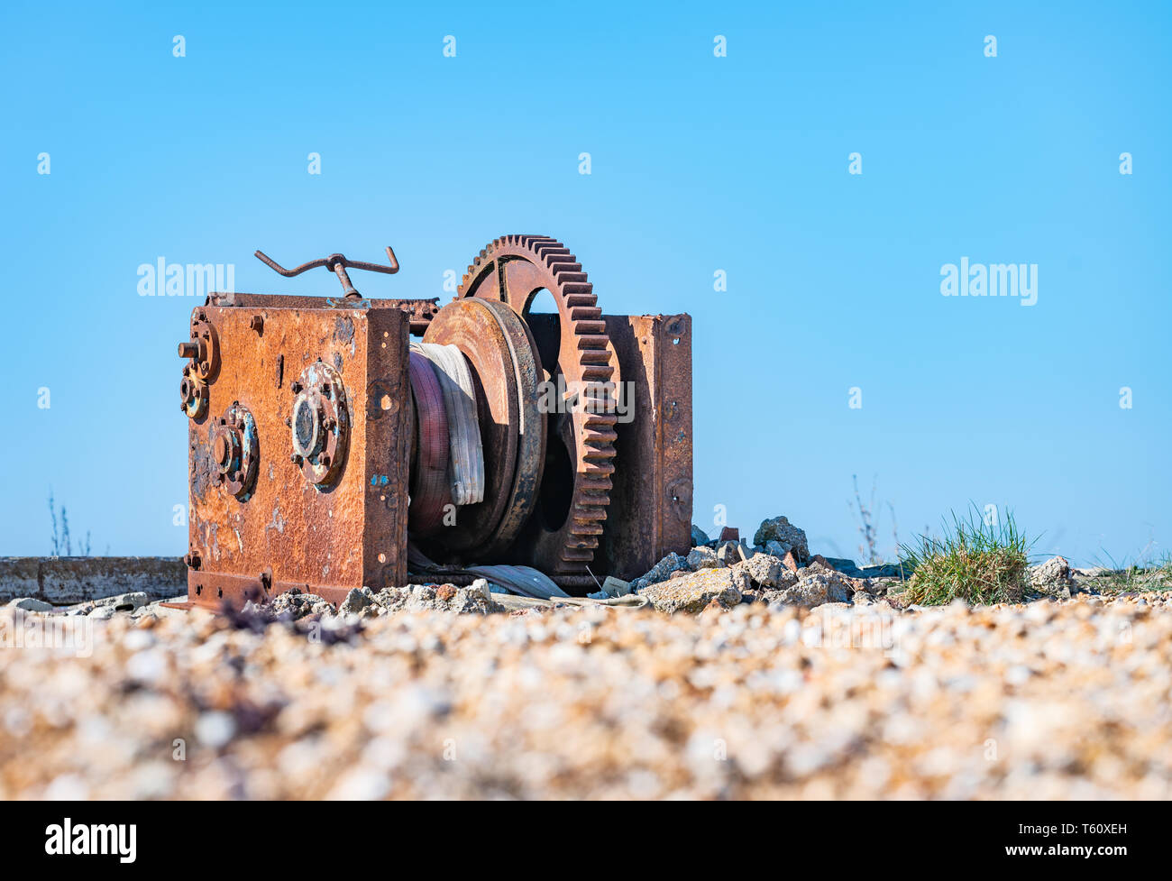 Rusty Winch, Dungeness, Kent, England Stock Photo - Alamy