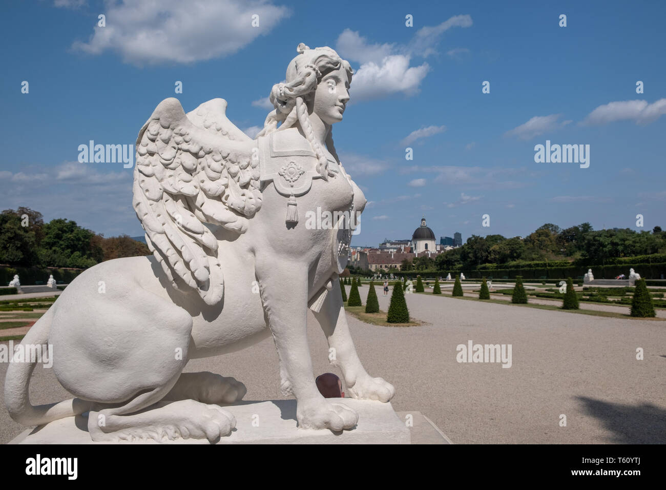 One of the twelve Rococo sphinxes in the Belvedere gardens in the 3rd ...