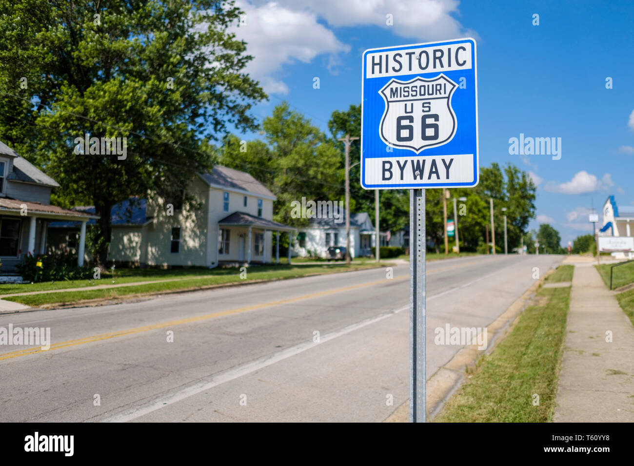 Historic U.S. Route 66 official traffic sign in Missouri, USA Stock ...