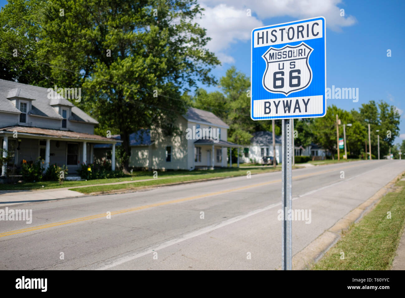 Historic U.S. Route 66 official traffic sign in Missouri, USA Stock ...