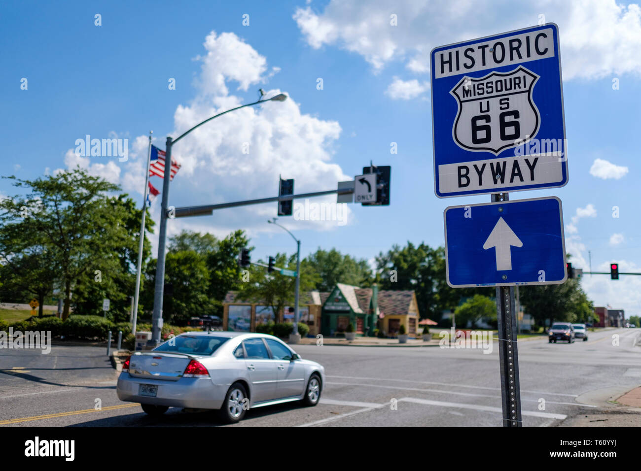 Historic U.S. Route 66 official traffic sign in Missouri, USA Stock ...