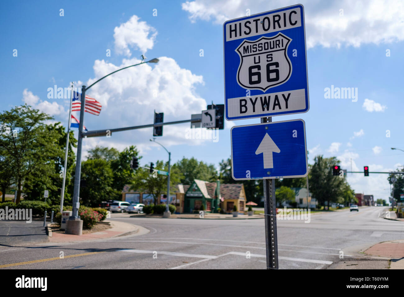 Historic U.S. Route 66 official traffic sign in Missouri, USA Stock ...