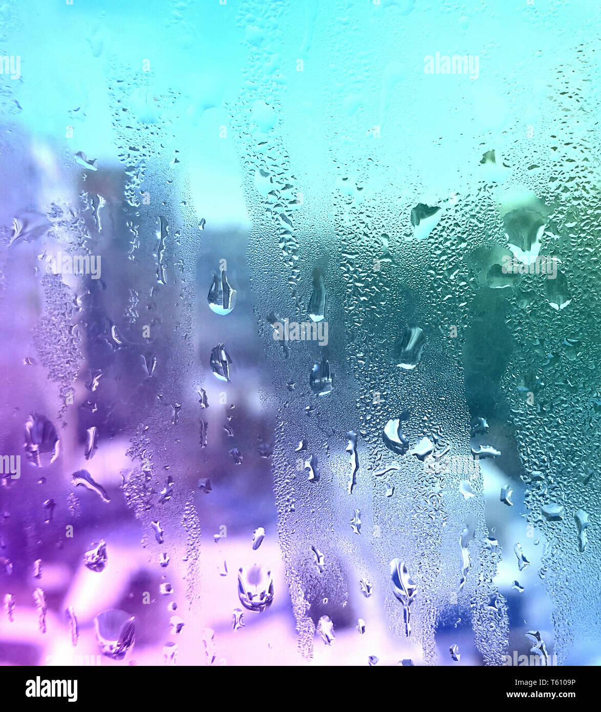 Natural water drops on window glass Stock Photo - Alamy