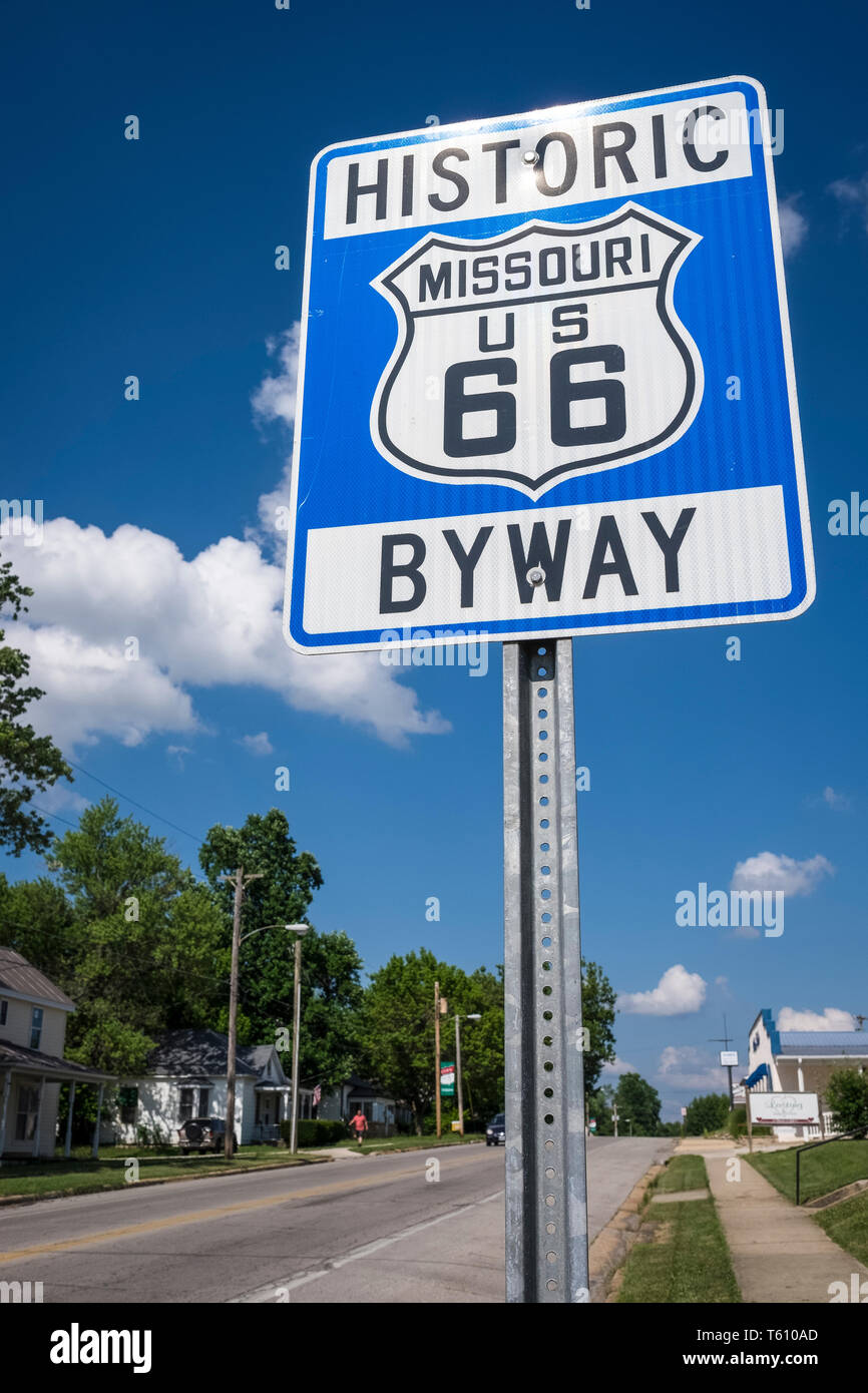 Historic U.S. Route 66 official traffic sign in Missouri, USA Stock ...