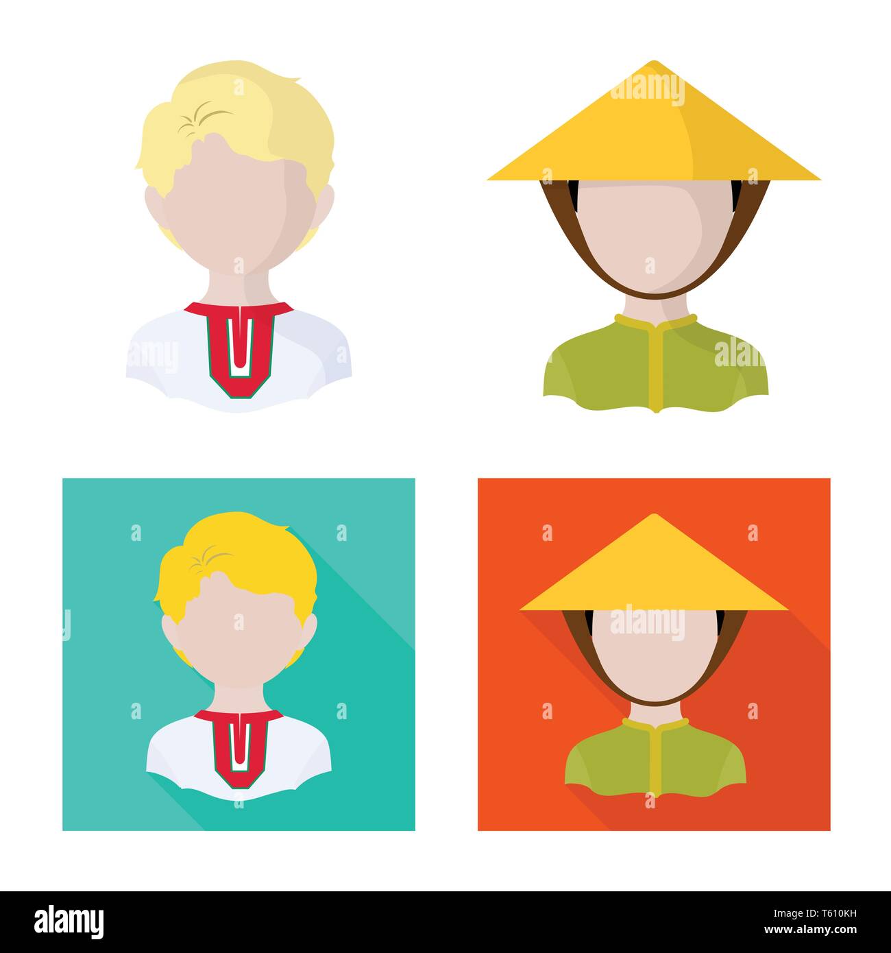 Vector illustration of imitator and resident icon. Set of imitator and ...