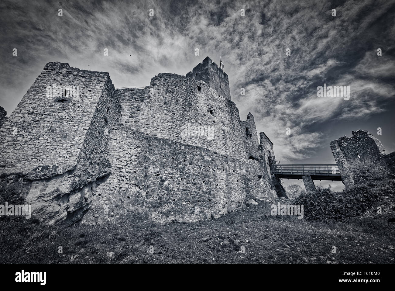 Castle Ruins In Dramatic Tonality Stock Photo - Alamy