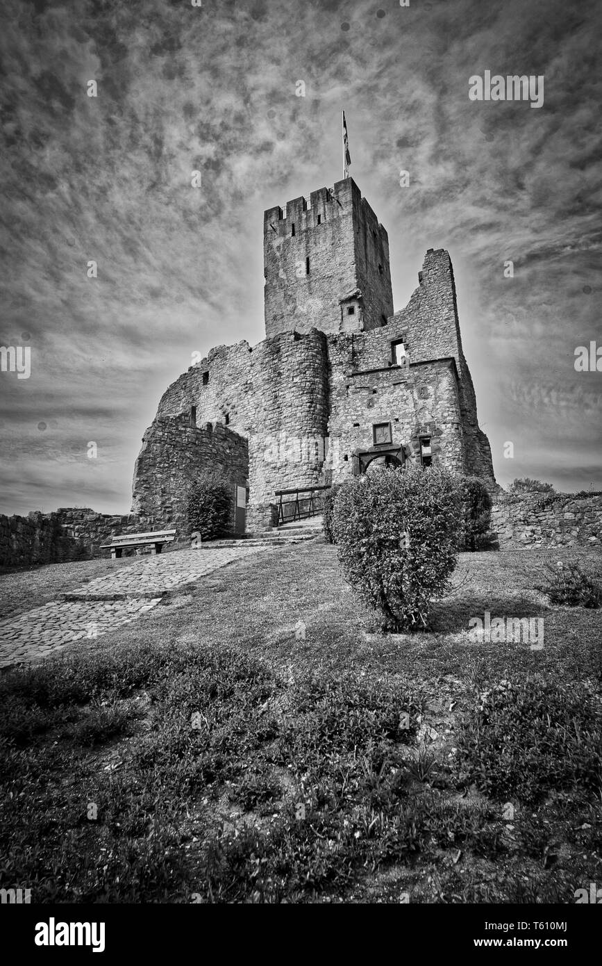 Castle Ruins In Dramatic Tonality Stock Photo - Alamy