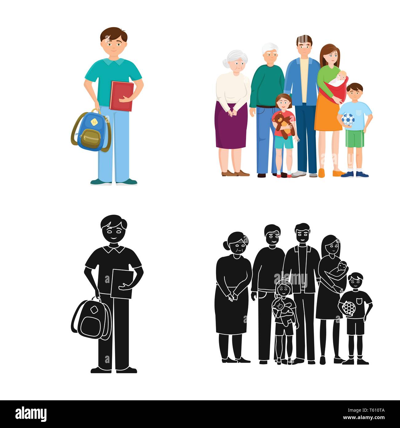 Grandpa grandchildren icon hi-res stock photography and images - Alamy