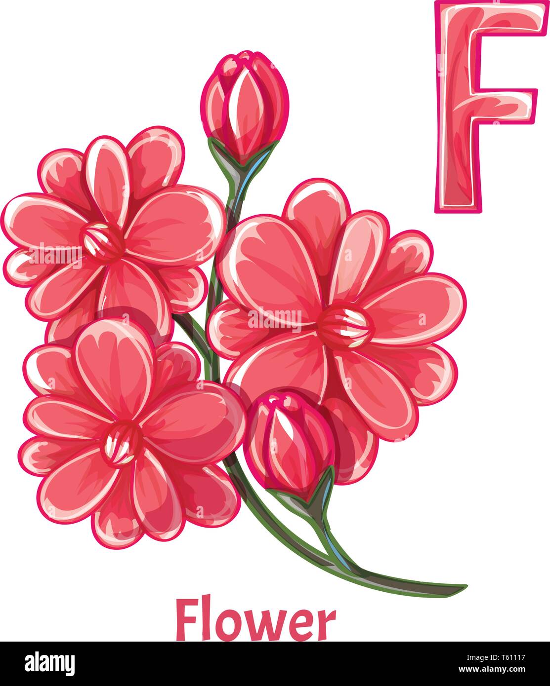 Flower alphabet illustration hi-res stock photography and images - Alamy