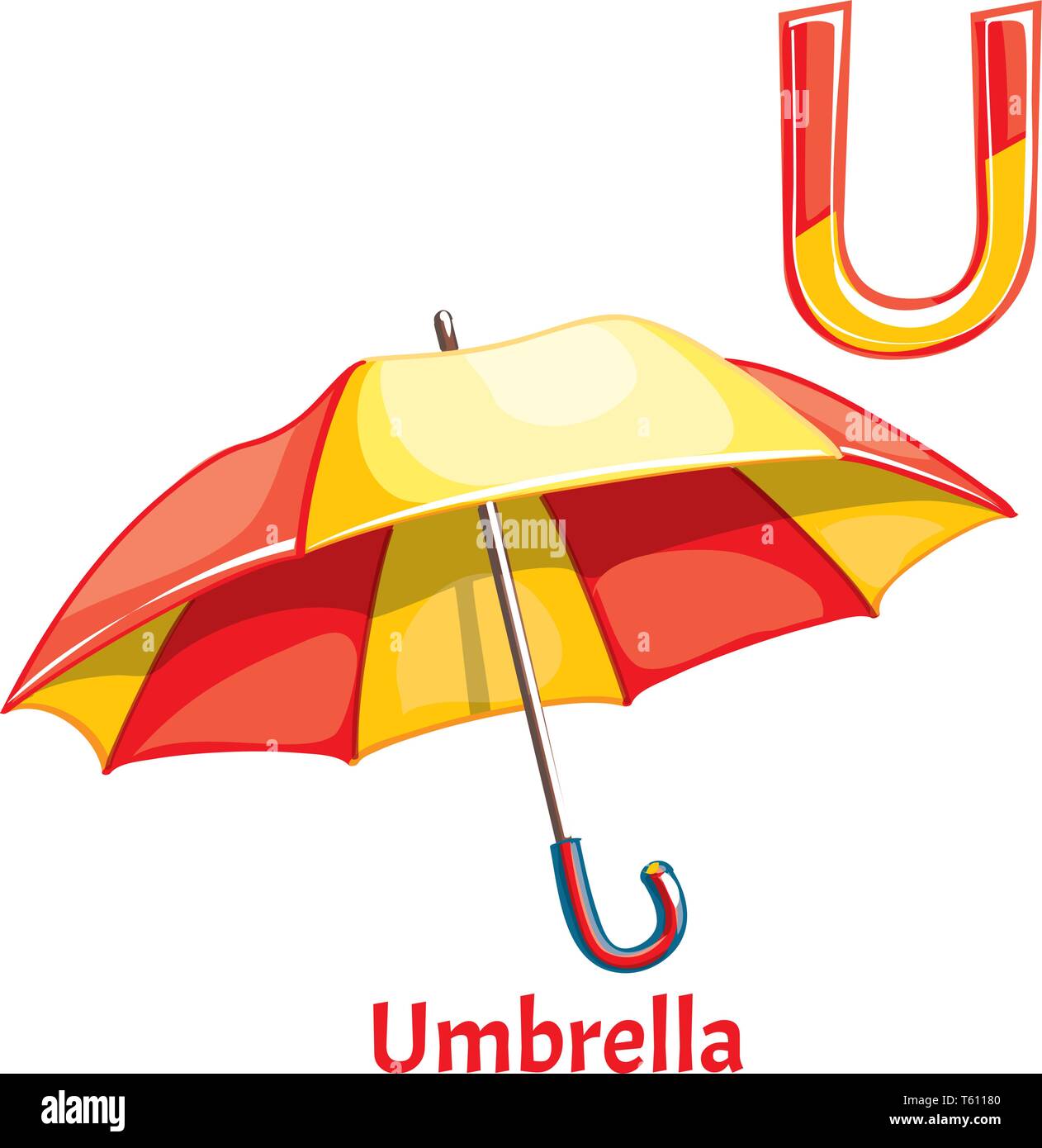 Vector alphabet letter U. Umbrella Stock Vector Image & Art - Alamy