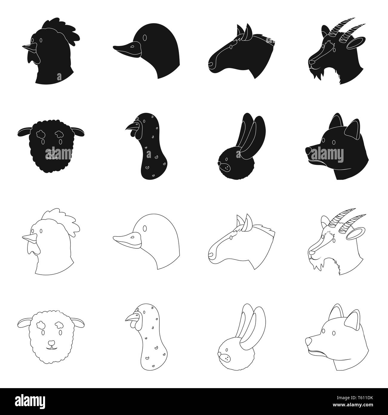 Vector illustration of agriculture and breeding sign. Set of ...