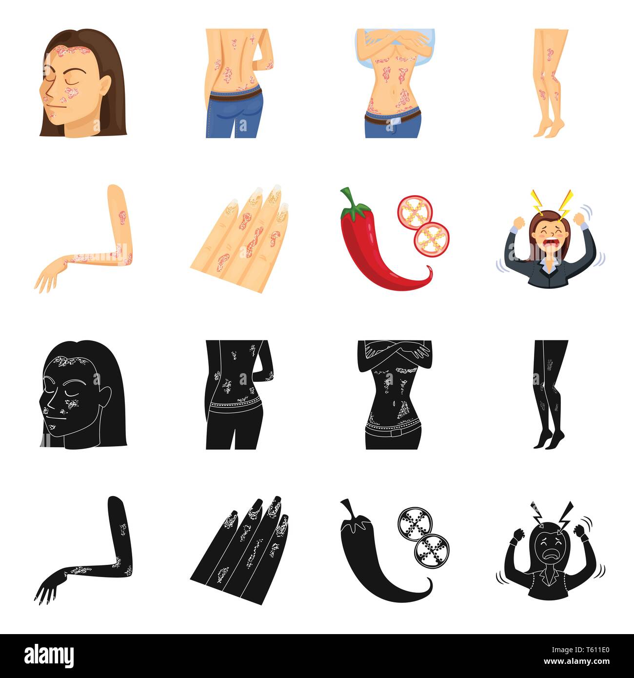 Isolated object of medical and pain symbol. Collection of medical and ...