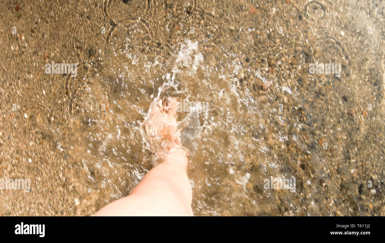 Foot in water pov hi-res stock photography and images - Alamy