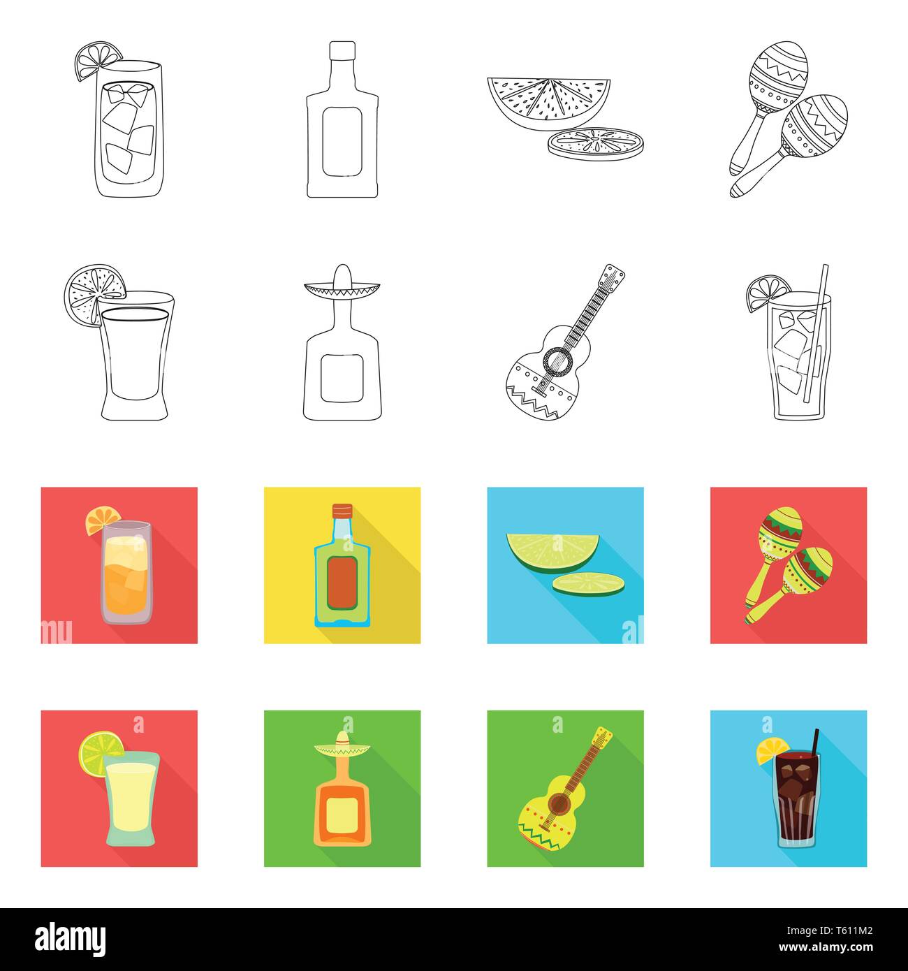 Vector illustration of cafe and Latin symbol. Collection of cafe and ...