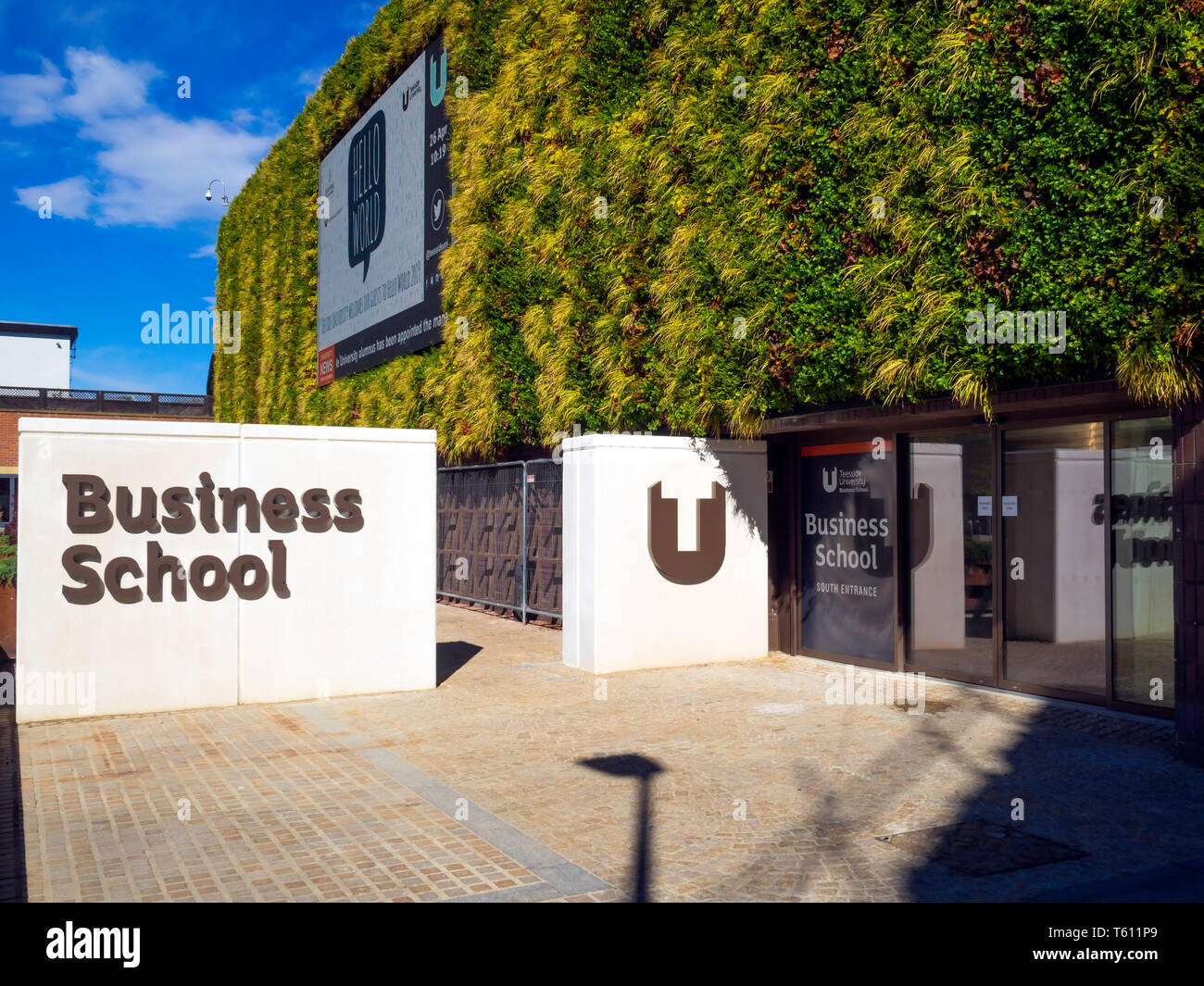 The Teeside University Business school rear entance opened in 2018 ...