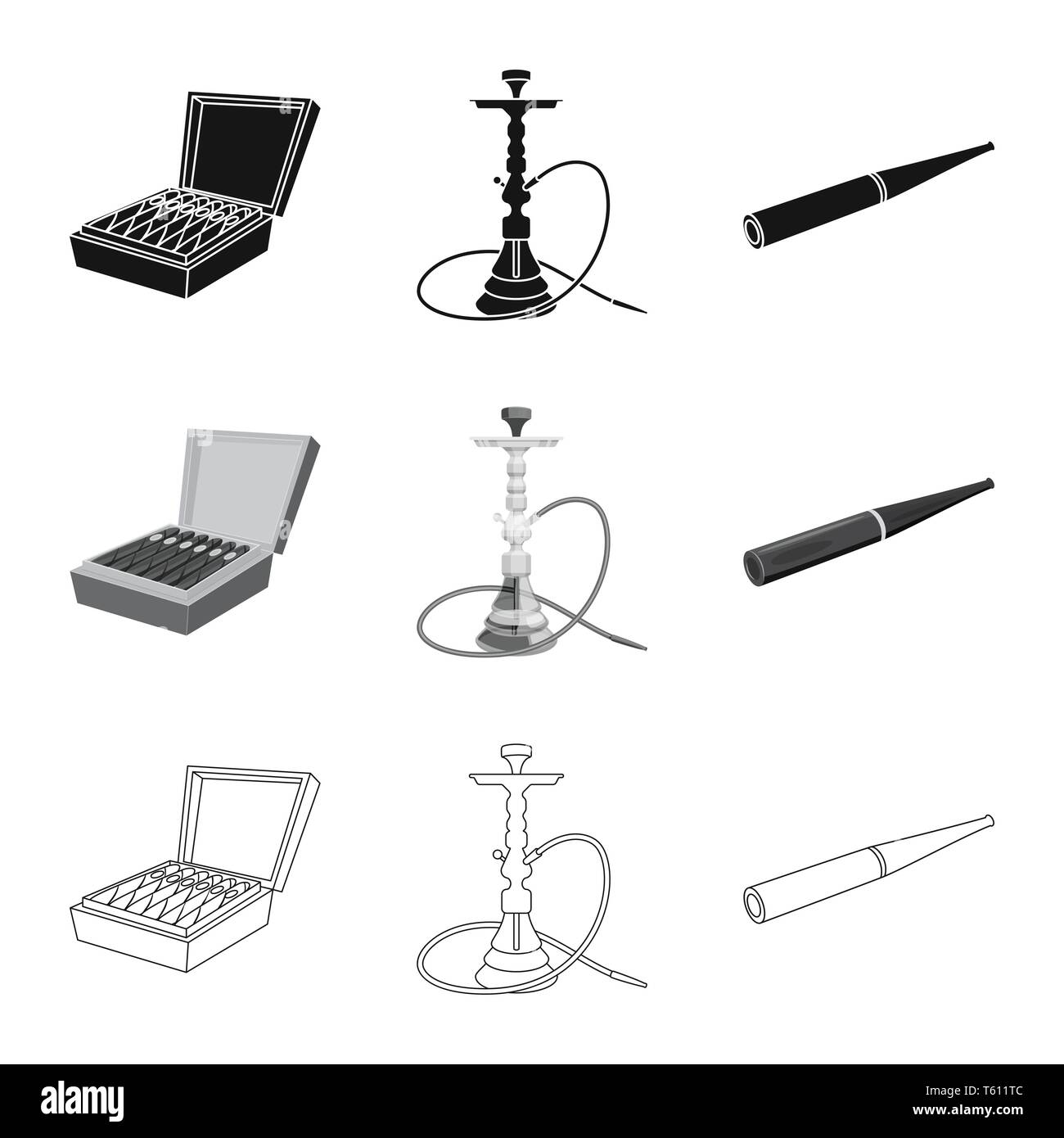 Vector illustration of refuse and stop icon. Set of refuse and habit ...