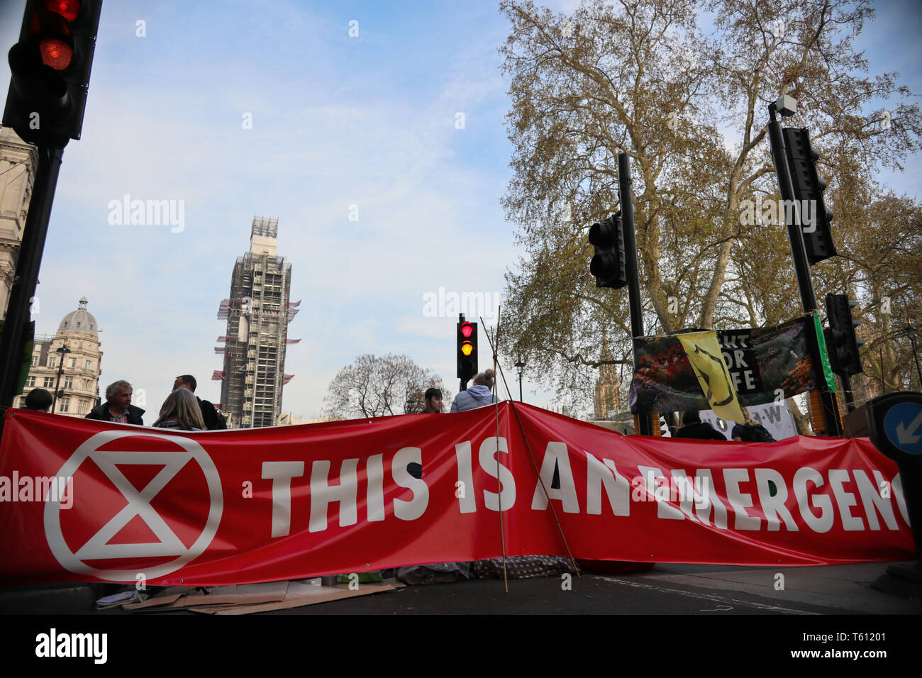 Extinction Rebellion Protest in Parliament Square, Westminster, London ...