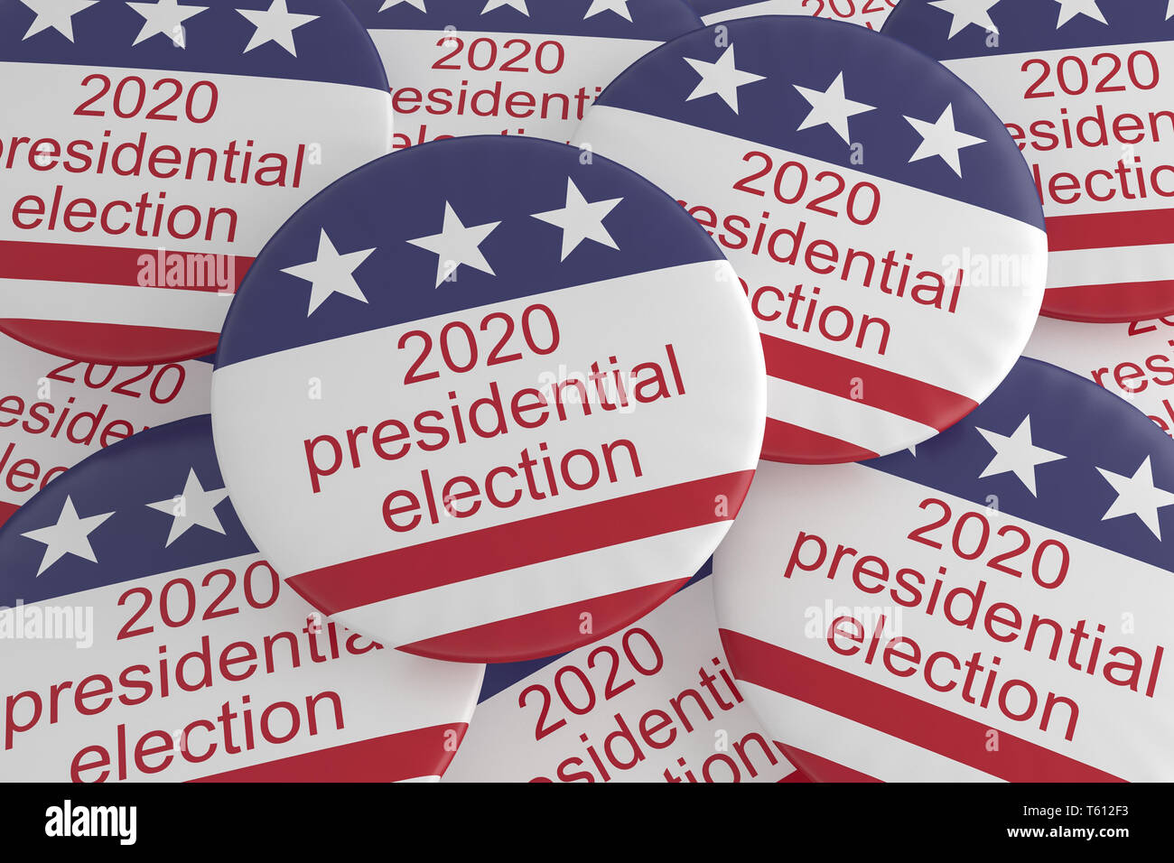 USA Politics Election News Badges: Pile of 2020 Presidential Election ...