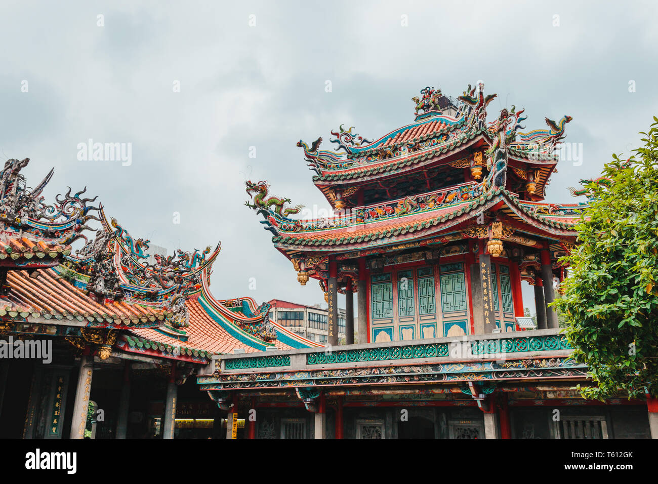 Fly eaves roof (Chinese style) at Longshan Temple in Wanhua district of ...