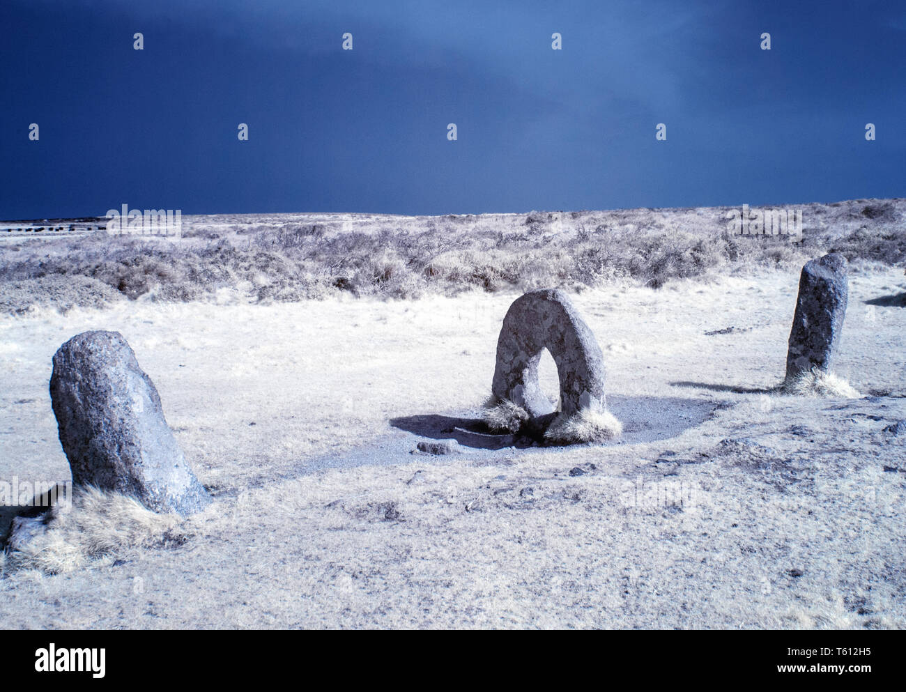 The Men an Tol, Holed Stone, Ancient Site, Cornwall UK Stock Photo - Alamy