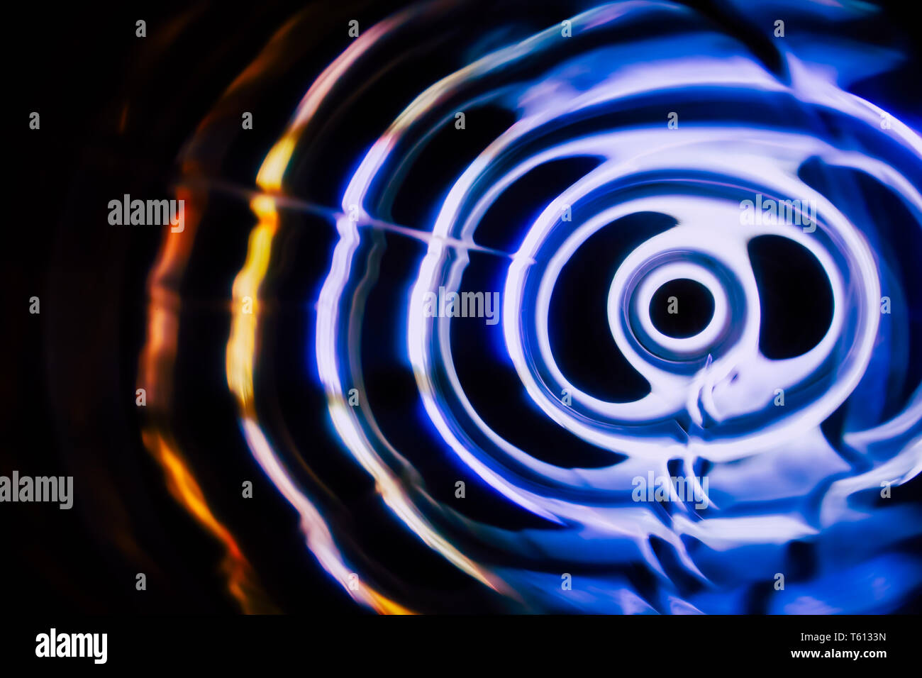 Sound waves in the dark in full color Stock Photo - Alamy