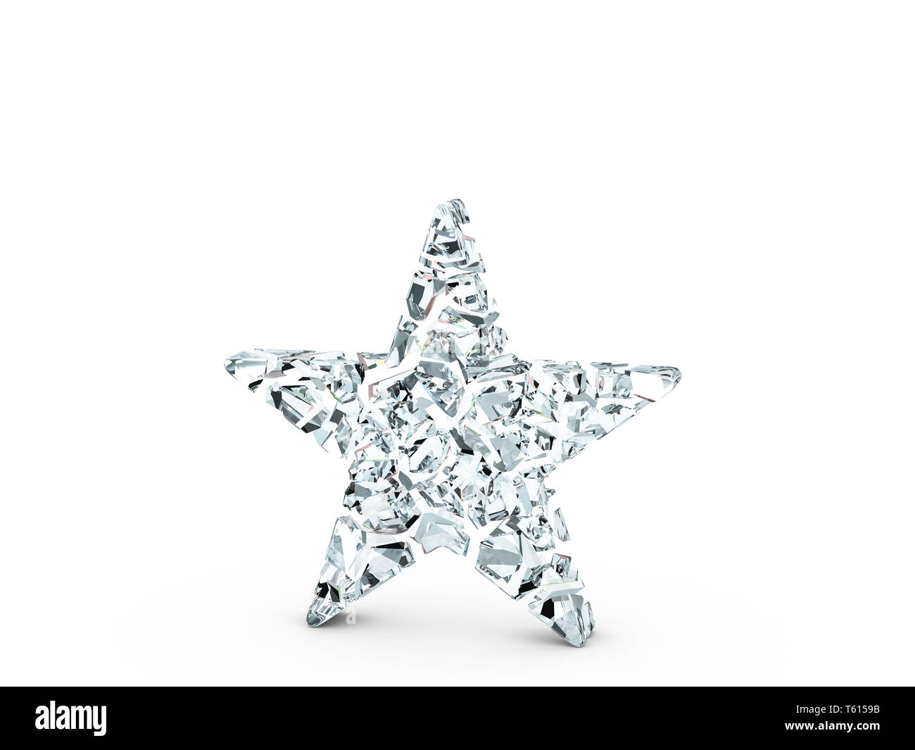Broken glass star symbol on a white background. 3d illustration Stock ...