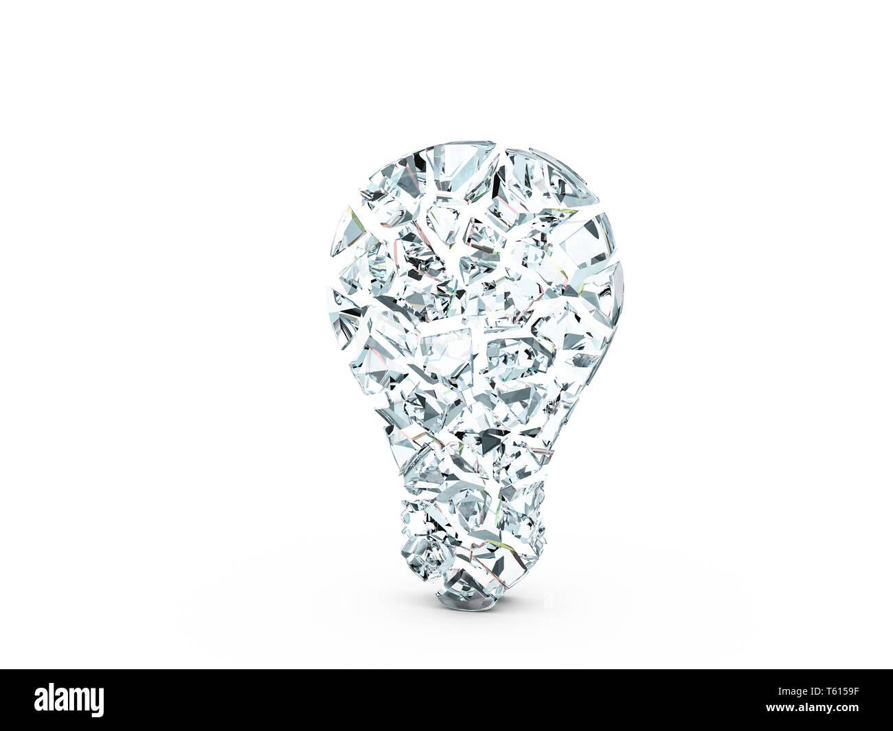 Broken glass bulb symbol on a white background. 3d illustration Stock ...