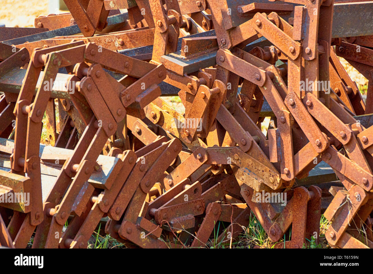 Rusty Set Of Heavy Industrial Chains Stock Photo - Alamy