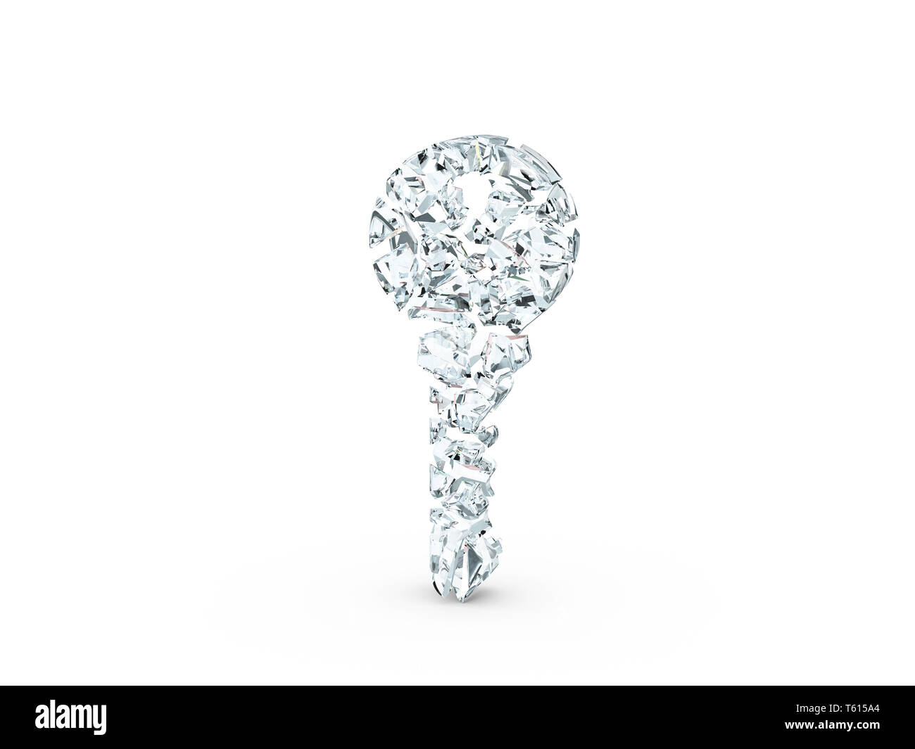 Broken glass key symbol on a white background. 3d illustration Stock ...