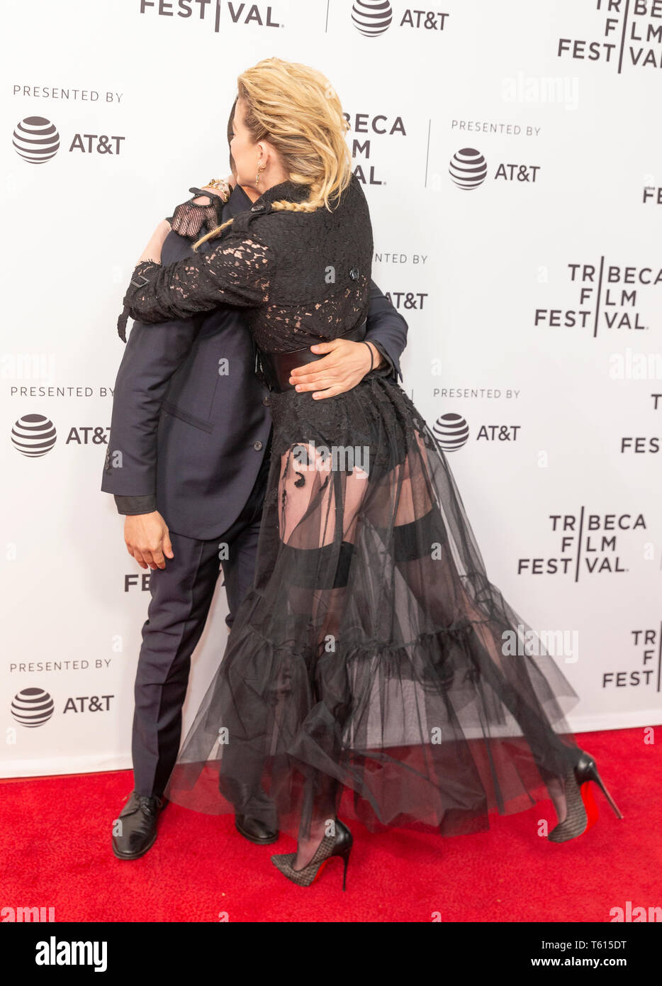 New York, NY - April 27, 2019: Nabil Elderkin and Amber Heard wearing ...