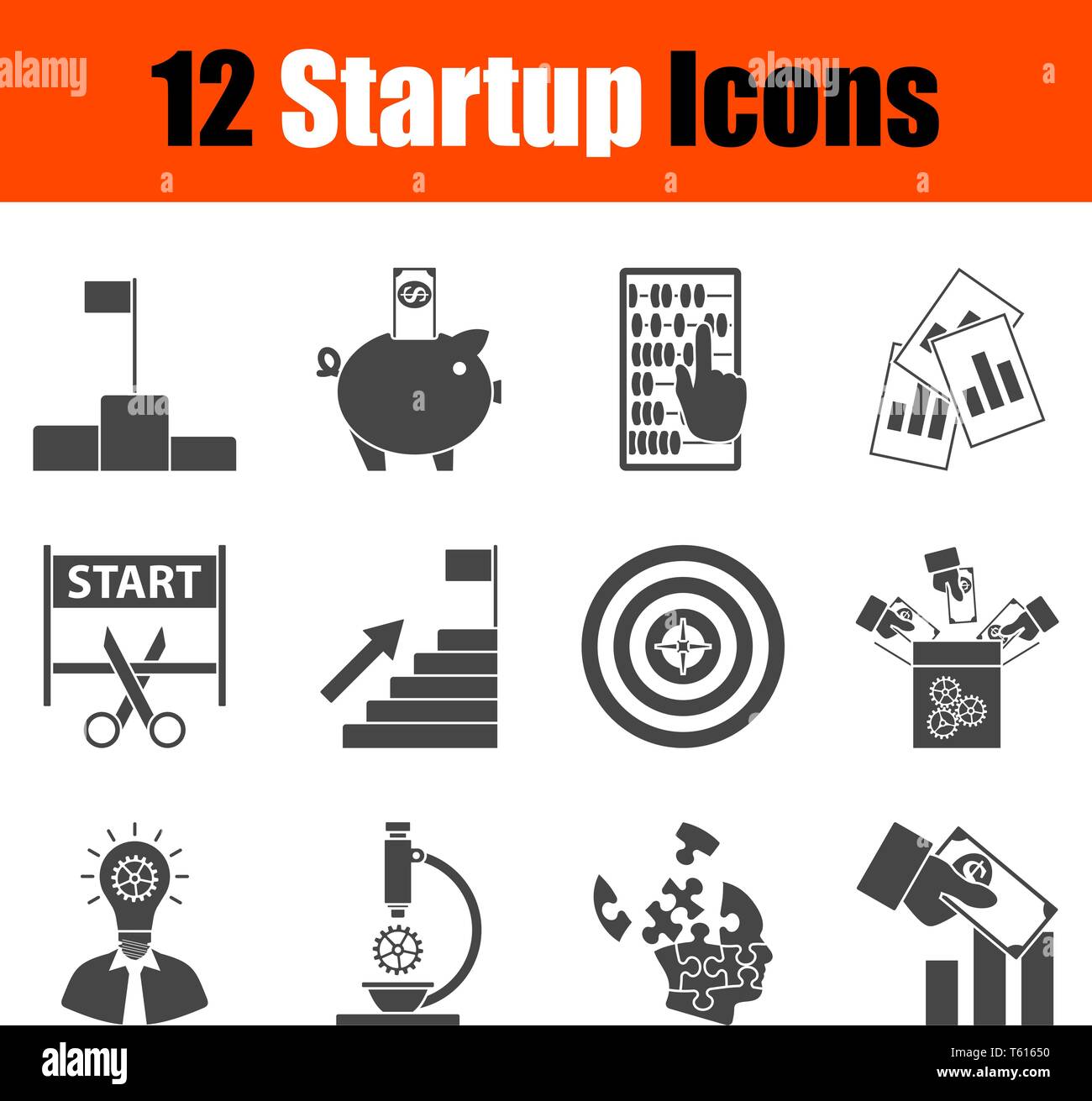 Startup Icon Set. Fully editable vector illustration. Text expanded ...